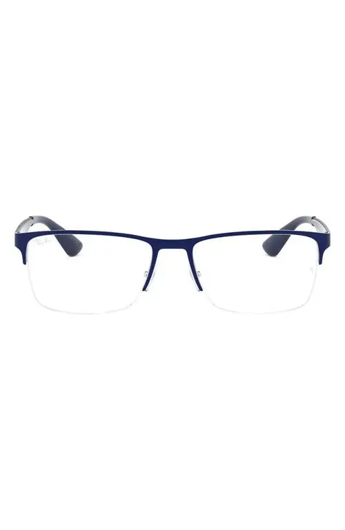 Ray-ban 54mm Semi-rimless Rectangle Eyeglasses - Navy