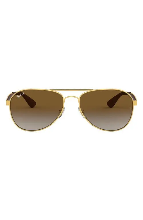 Ray-ban 58mm Gradient Aviator Sunglasses - Gold