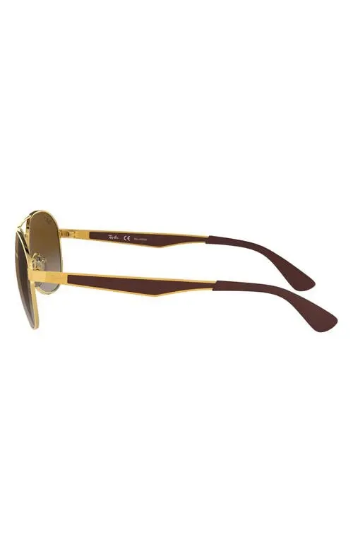 Ray-ban 58mm Gradient Aviator Sunglasses - Gold