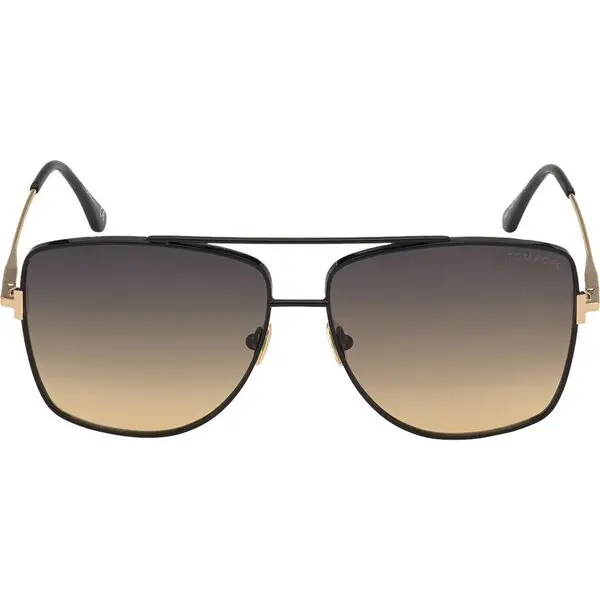 TOM FORD Reggie Aviator Sunglasses - Shiny Black/gradient Smoke