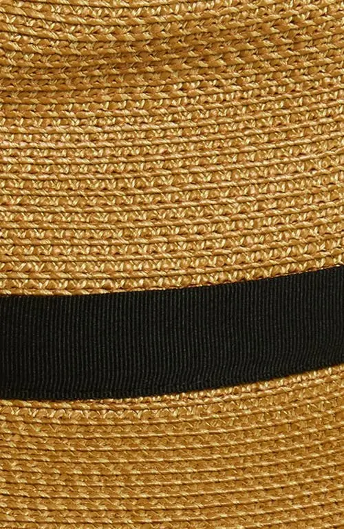 Eric Javits Sun Crest Packable Fedora Visor - Natural/black