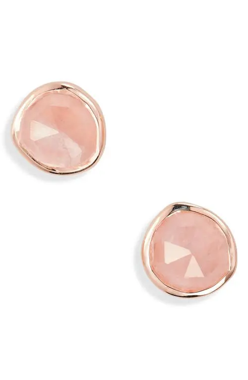 Monica Vinader Siren Semiprecious Stone Stud Earrings - Rose Quartz/ Rose Gold