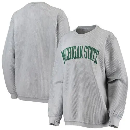 PRESSBOX Michigan State Spartans Pullover Sweatshirt - Gray