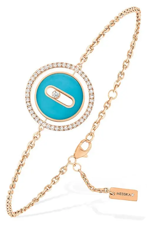 Messika Lucky Move Turquoise & Diamond Pendant Bracelet - Rose Gold