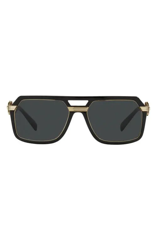 Versace 58mm Aviator Sunglasses - Black/dark Grey