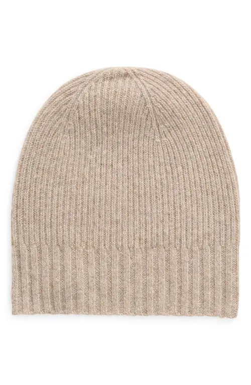Nordstrom Ribbed Cashmere Beanie - Beige Bliss
