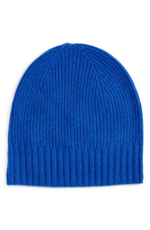 Nordstrom Ribbed Cashmere Beanie - Blue Surf