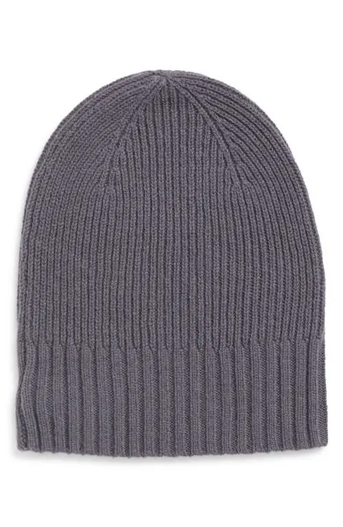 Nordstrom Ribbed Cashmere Beanie - Grey Agate
