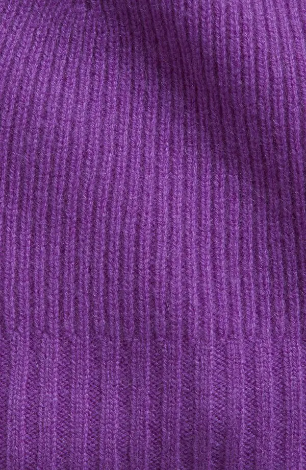 Nordstrom Ribbed Cashmere Beanie - Purple Bright