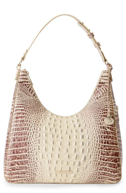 Brahmin Tabitha Croc Embossed Leather Shoulder Bag - Ginger