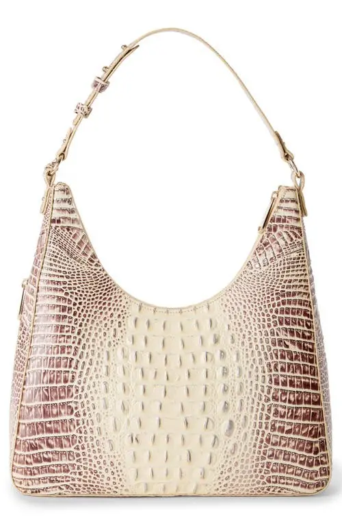 Brahmin Tabitha Croc Embossed Leather Shoulder Bag - Ginger