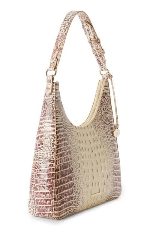 Brahmin Tabitha Croc Embossed Leather Shoulder Bag - Ginger