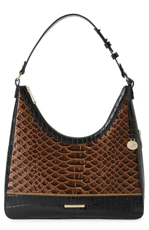 Brahmin Tabitha Croc Embossed Leather Shoulder Bag - Multi