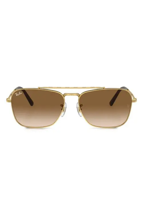 Ray-ban Caravan 58mm Square Sunglasses - Gold Flash