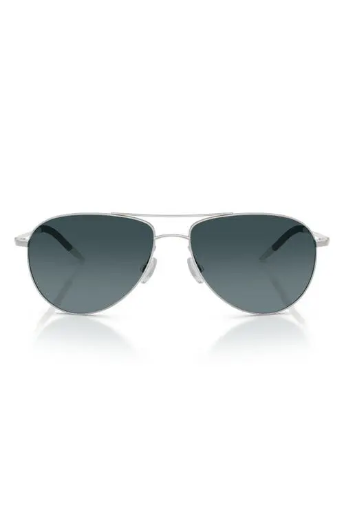Oliver Spencer Benedict 59mm Aviator Sunglasses - Silver/blue Gradient Polar