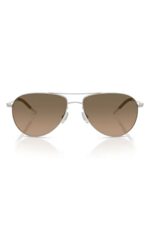 Oliver Spencer Benedict 59mm Aviator Sunglasses - Silver/sandstone Polar
