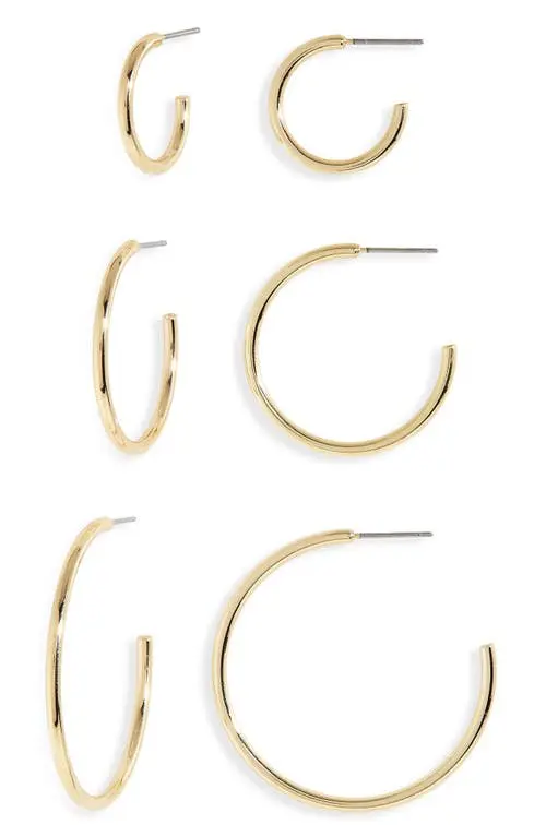 Nordstrom Set Of Three Hoop Earrings - Gold