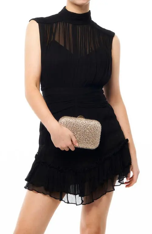 OLGA BERG Casey Hot Fix Crystal Clutch - Champagne