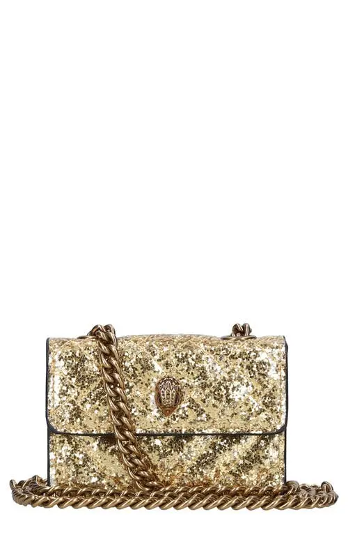 Kurt Geiger Kensington Glitter Quilted Crossbody Bag - Gold