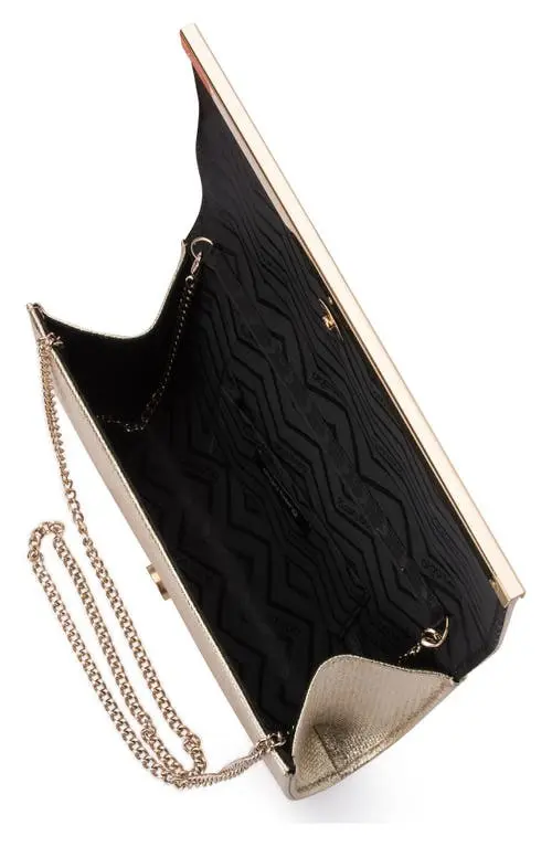 OLGA BERG Maddie Metallic Embossed Foldover Clutch