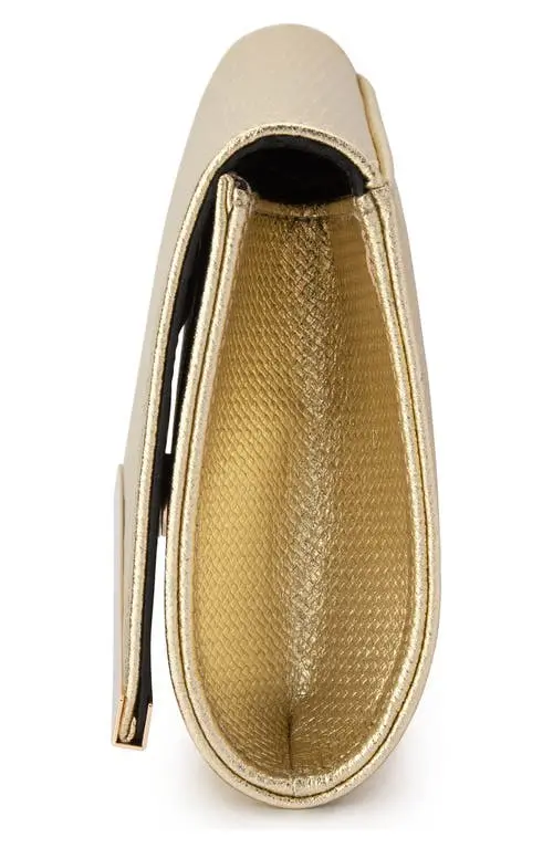 OLGA BERG Maddie Metallic Embossed Foldover Clutch