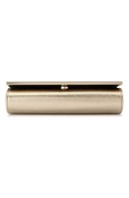 OLGA BERG Maddie Metallic Embossed Foldover Clutch