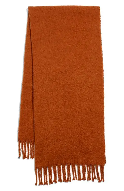 Madewell Textured Solid Contrast Fringe Scarf
