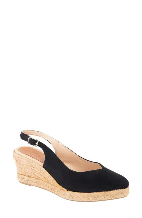 PATRICIA GREEN Poppy Slingback Espadrille Wedge - Black