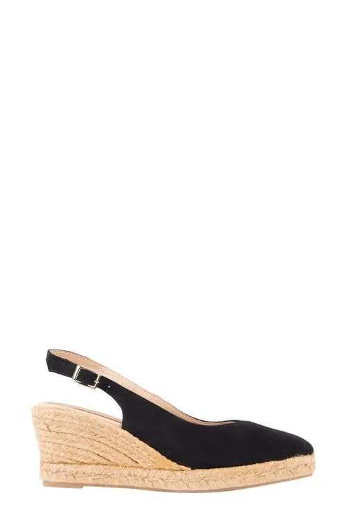 PATRICIA GREEN Poppy Slingback Espadrille Wedge - Black