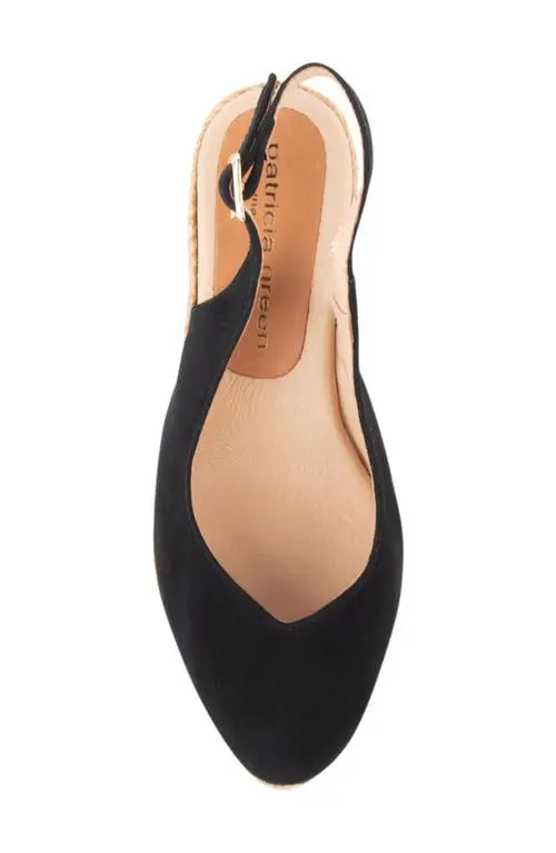 PATRICIA GREEN Poppy Slingback Espadrille Wedge - Black