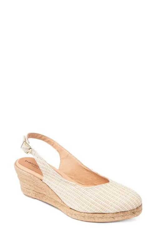 PATRICIA GREEN Poppy Slingback Espadrille Wedge - Natural Striped Raffia