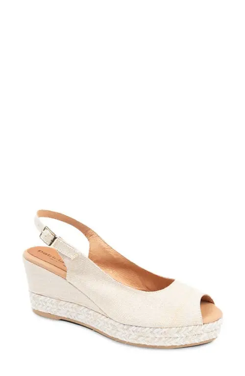PATRICIA GREEN Piper Peep Toe Slingback Sandal - Cream Natural Metallic
