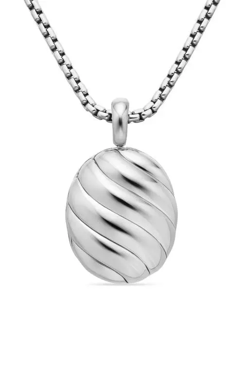 David Yurman Sculpted Cable Coin Pendant - Sterling Silver