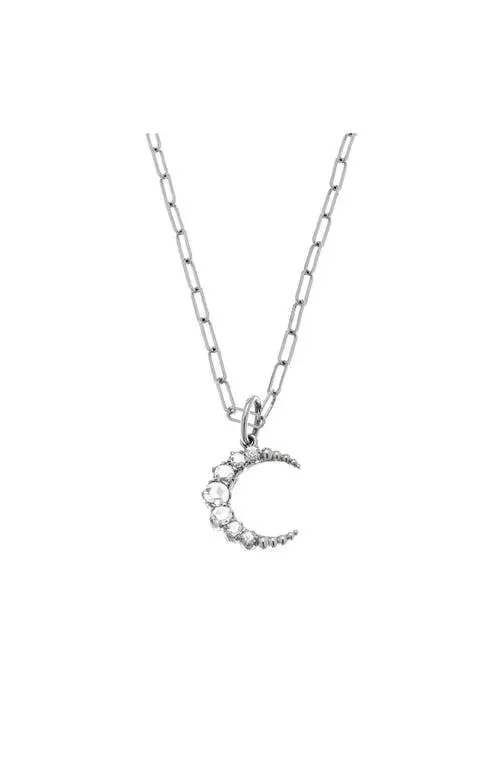 Sethi Couture Crescent Diamond Pendant - White Gold