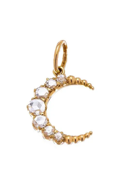 Sethi Couture 18k Gold Diamond Crescent Pendant - Yellow