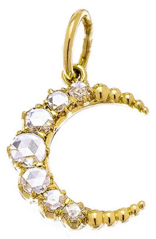 Sethi Couture Crescent Diamond Pendant - Yellow