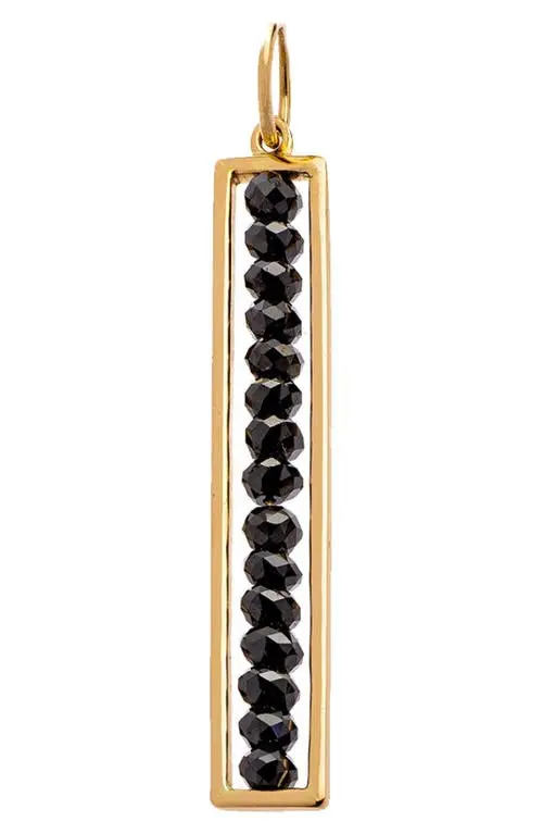 Sethi Couture Sethia Couture Black Diamond Linear Bar Pendant In 18k Gold