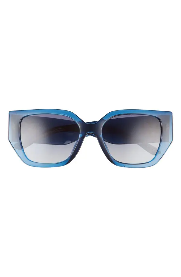 Tory Burch 53mm Rectangle Sunglasses In Transparent Sapphire  display picture 3