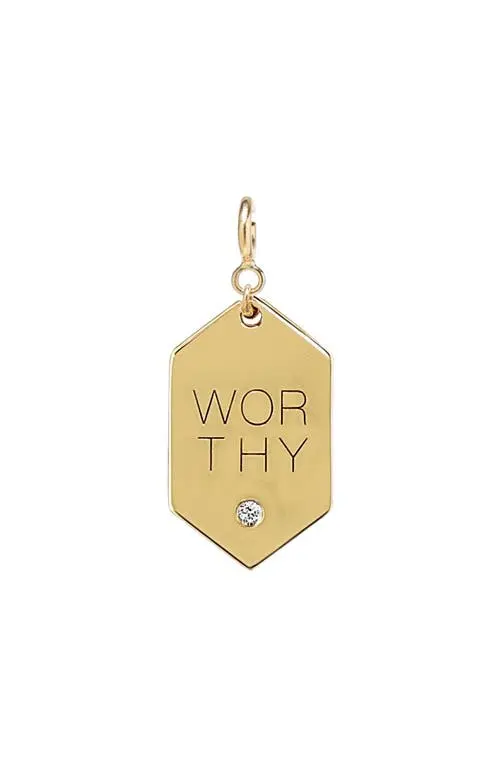 Zoe Chicco Worthy Diamond Medallion Charm - 14k Yellow Gold