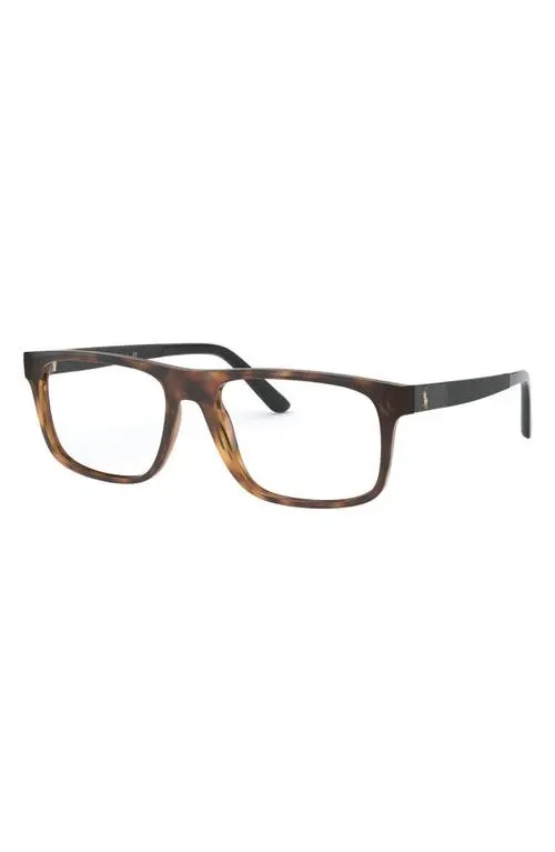Polo Ralph Lauren 56mm Rectangle Eyeglasses - Dark Havana