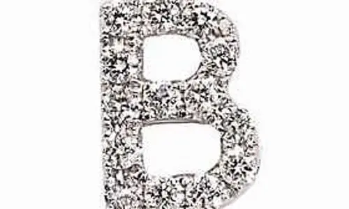 Bony Levy Single Initial Diamond Stud Earring - White Gold/ B