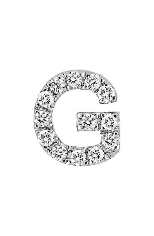 Bony Levy Single Initial Diamond Stud Earring - White Gold/ G