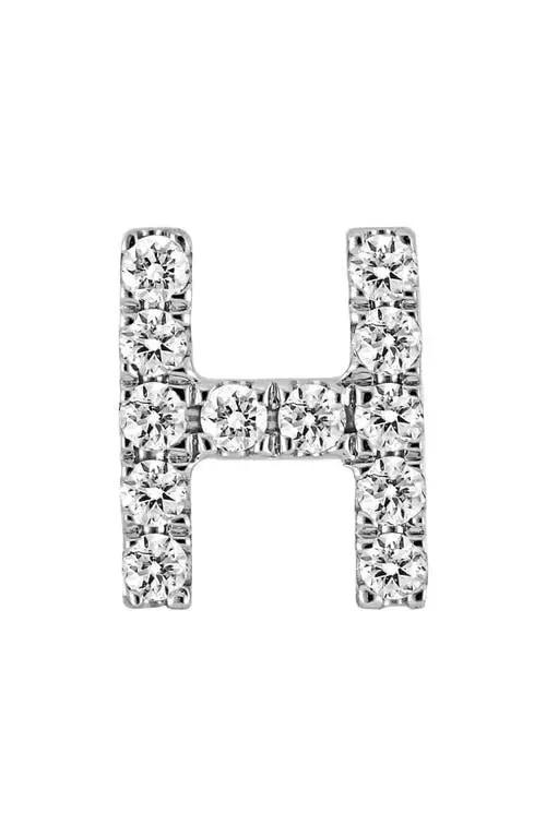 Bony Levy Single Initial Diamond Stud Earring - White Gold/ H