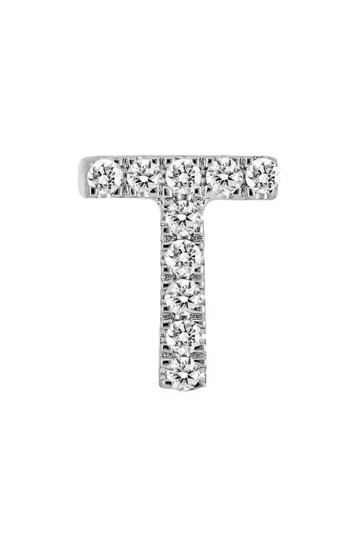 Bony Levy Single Initial Diamond Stud Earring - White Gold/ T