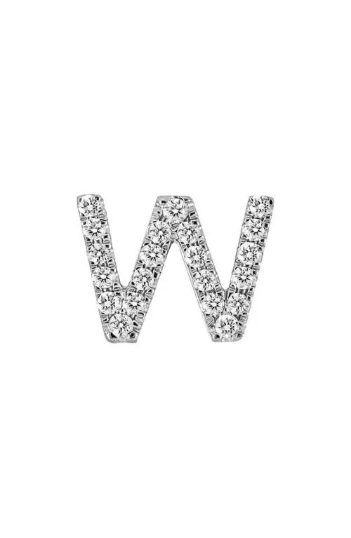Bony Levy Single Initial Diamond Stud Earring - White Gold/ W