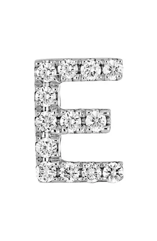 Bony Levy Single Initial Diamond Stud Earring - White Gold/e