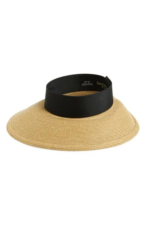 Eric Javits Squishee® Halo Wide Brim Visor - Natural/black