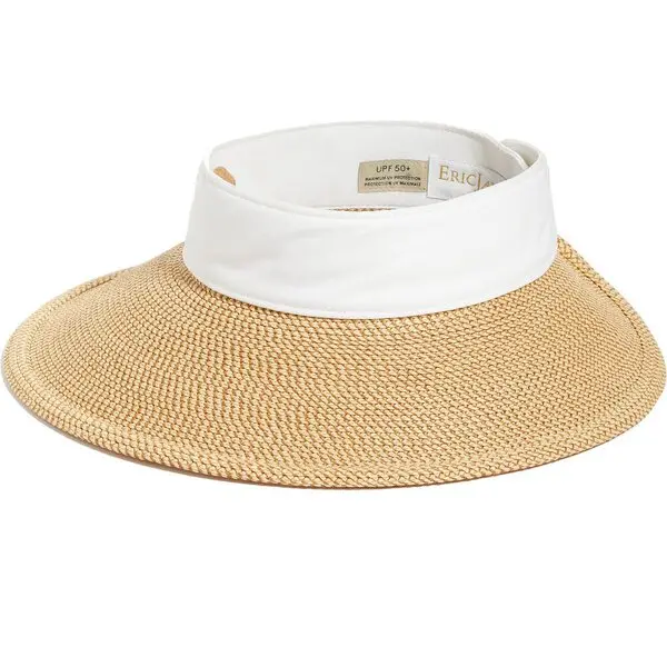 Eric Javits Squishee® Halo Wide Brim Visor - Peanut/white