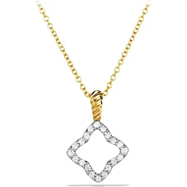 David Yurman Cable Collectibles Quatrefoil Pendant Necklace - Diamond