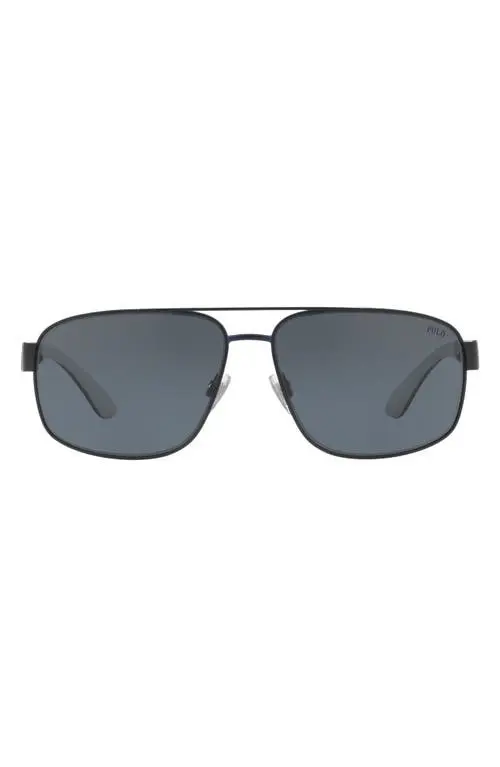 Polo Ralph Lauren 60mm Aviator Sunglasses - Matte Blue
